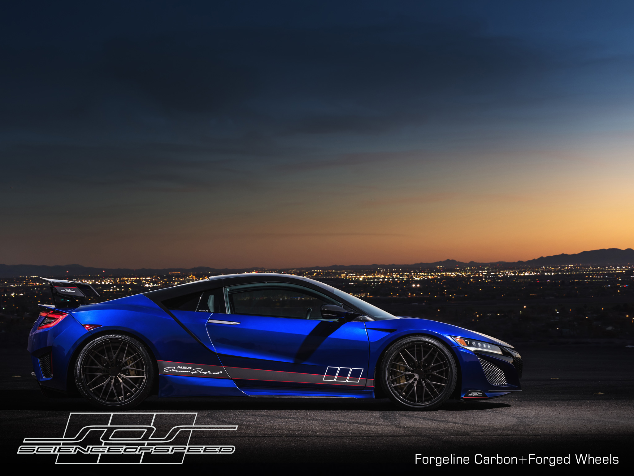 Science of Speed's 2017 Acura NSX on Forgeline Carbon+Forged CF203 ...
