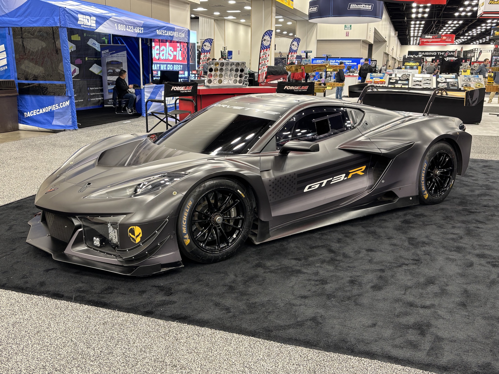 Pratt Miller Motorsports Corvette GT3.R on Forgeline SS1R-GT Wheels at the 2024 PRI Show ...